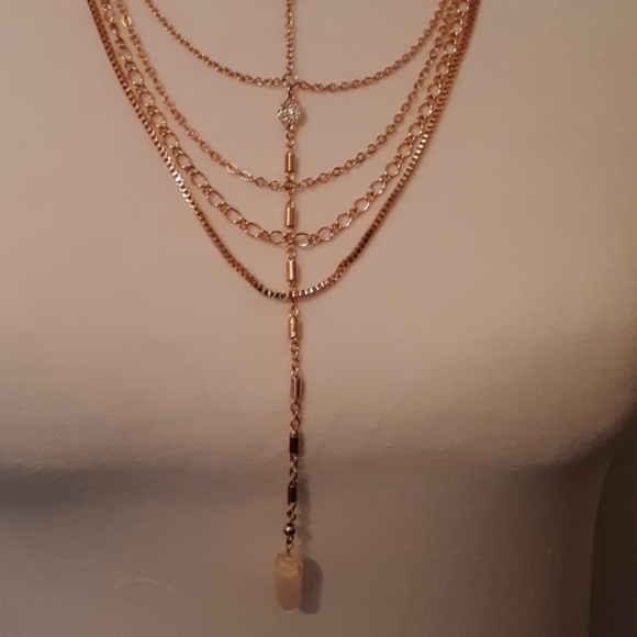 unbranded | Jewelry | 6 Layered Drop Chain Necklace Rose Gold | Poshmark